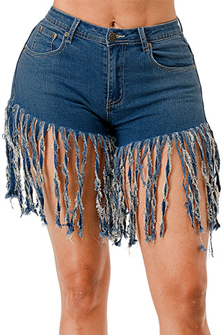 FRINGE DENIM SHORT(MMB4004) – massmode.fashion